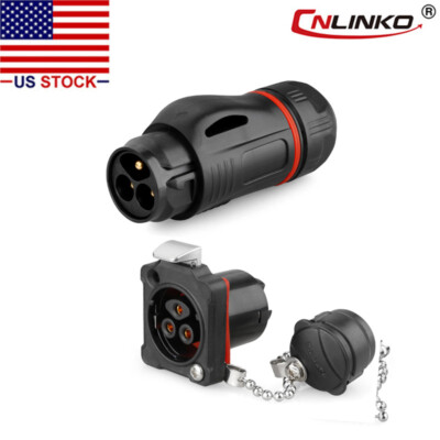 3 Pin 25A Power Connector Male Plug & Female Socket Waterproof IP67 ...