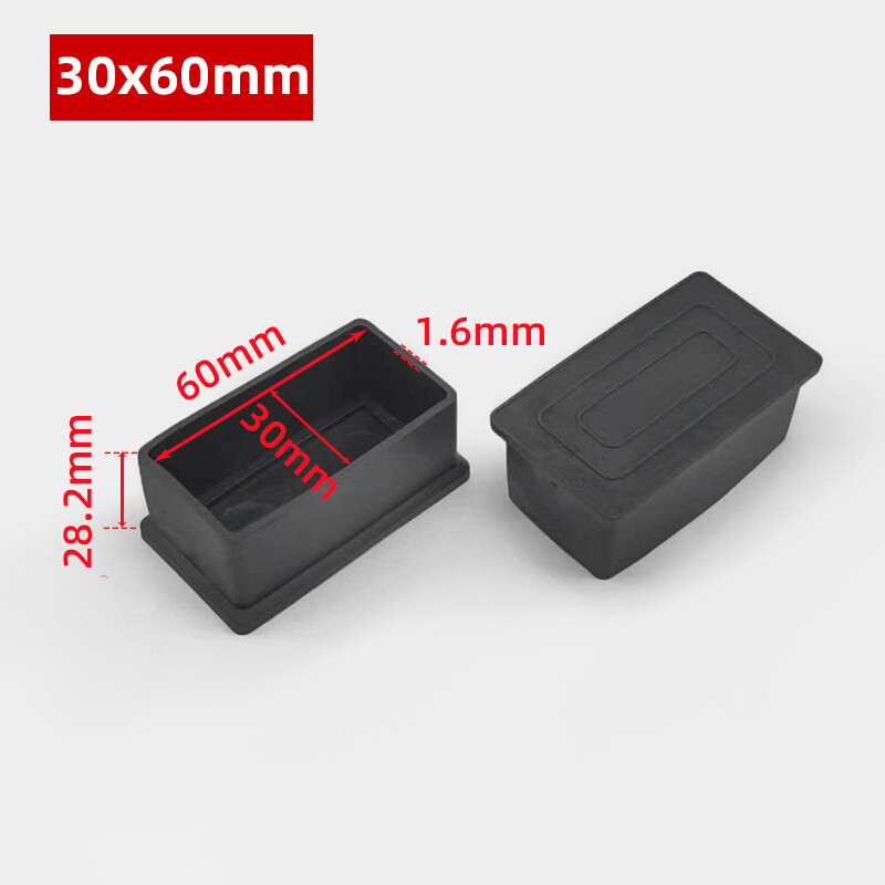 Square/Rectangle Rubber Chair Ferrule AntiScratch Floor Protector Table ...
