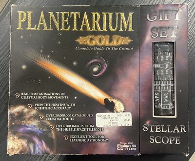PLANETARIUM Gold Gift Set With Stellar Scope BIG BOX PC Stargazing Software 1998 | eBay