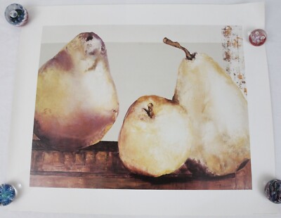 Ruth Knowles Signed 28x34 Painting Print Poster Still Life Pears ...