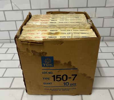 10 VINTAGE TDK TAPE 150 SOUND RECORDING TAPE TYPE 150-7 555M *UNUSED ...