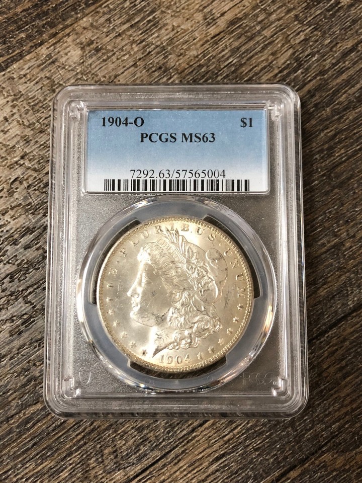 1904 O PCGS MS63 Gold Shield Blue Label Morgan Silver Dollar $1 Fast ...