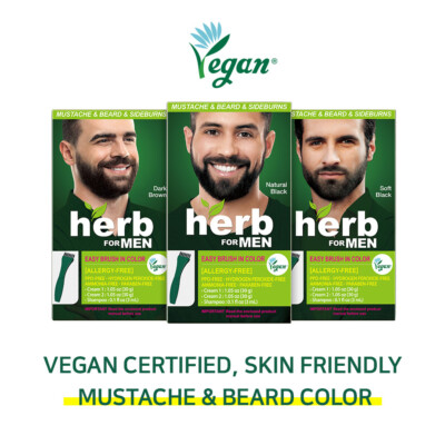 Herb For Men PPD Ammonia Allergy Free Mustache Beard Dye Vegan ...