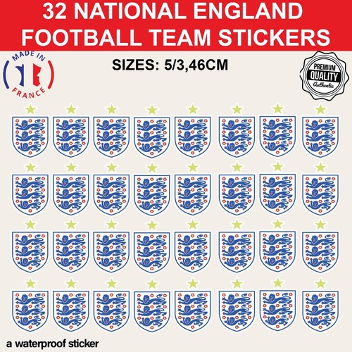 Stickers National England FootBal Team 32 Pièce Vinyle Originale | eBay