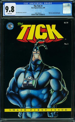 The Tick #1 CGC 9.8 1988 Extremely Rare NM/MT Copy! Black Cover! WP! N2 ...
