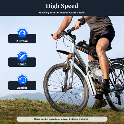 36 Tooth 100cc 2-Stroke Full Motorized Bike Petrol Gas Engine Bicycle ...