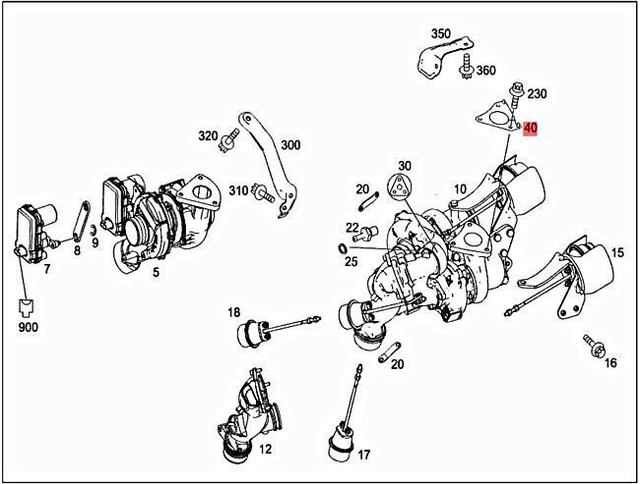 Genuine SPRINTER MERCEDES E250 Turbo Turbocharger Gasket 6510960480 for ...