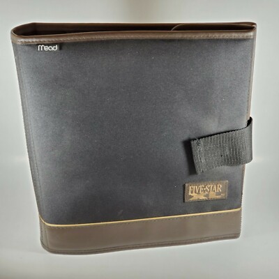 Vintage 5 Five Star XL Mead binder trapper keeper leather look Zippered ...