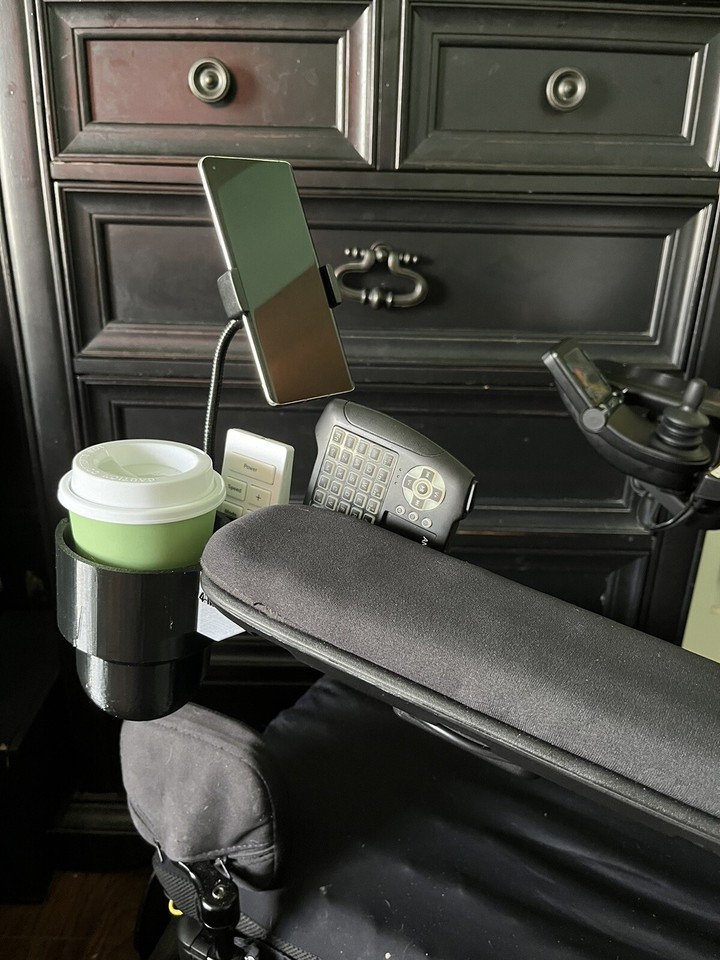Cup Holder + Phone Holder + Basket Set Designed for Permobil Power ...