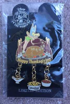 Disney DLR Happy Thanksgiving 2004 Tinker Bell Turkey Dangle Pin LE NEW ...
