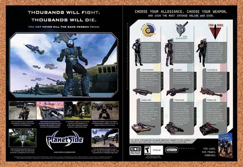 PlanetSide PC Original 2004 Ad Authentic Sony MMO Shooter Video Game ...