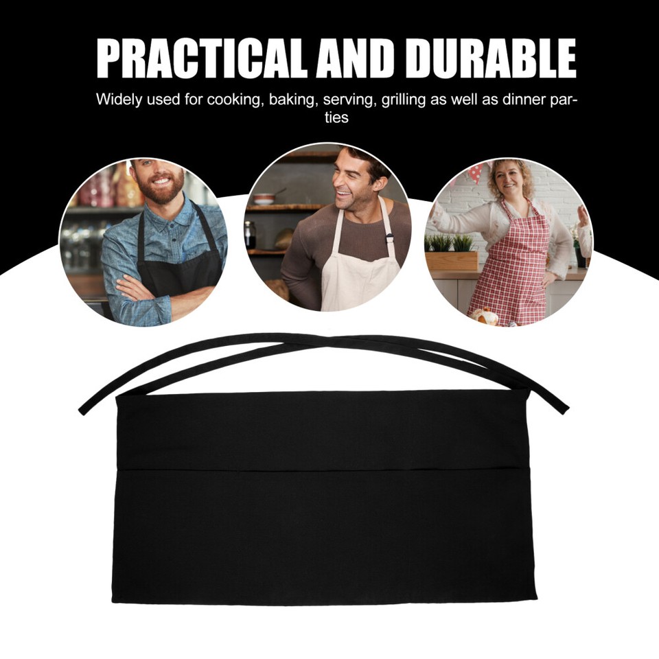 Wear-resist Folding Waist Apron With Pockets Canteen Home Restaurant ...