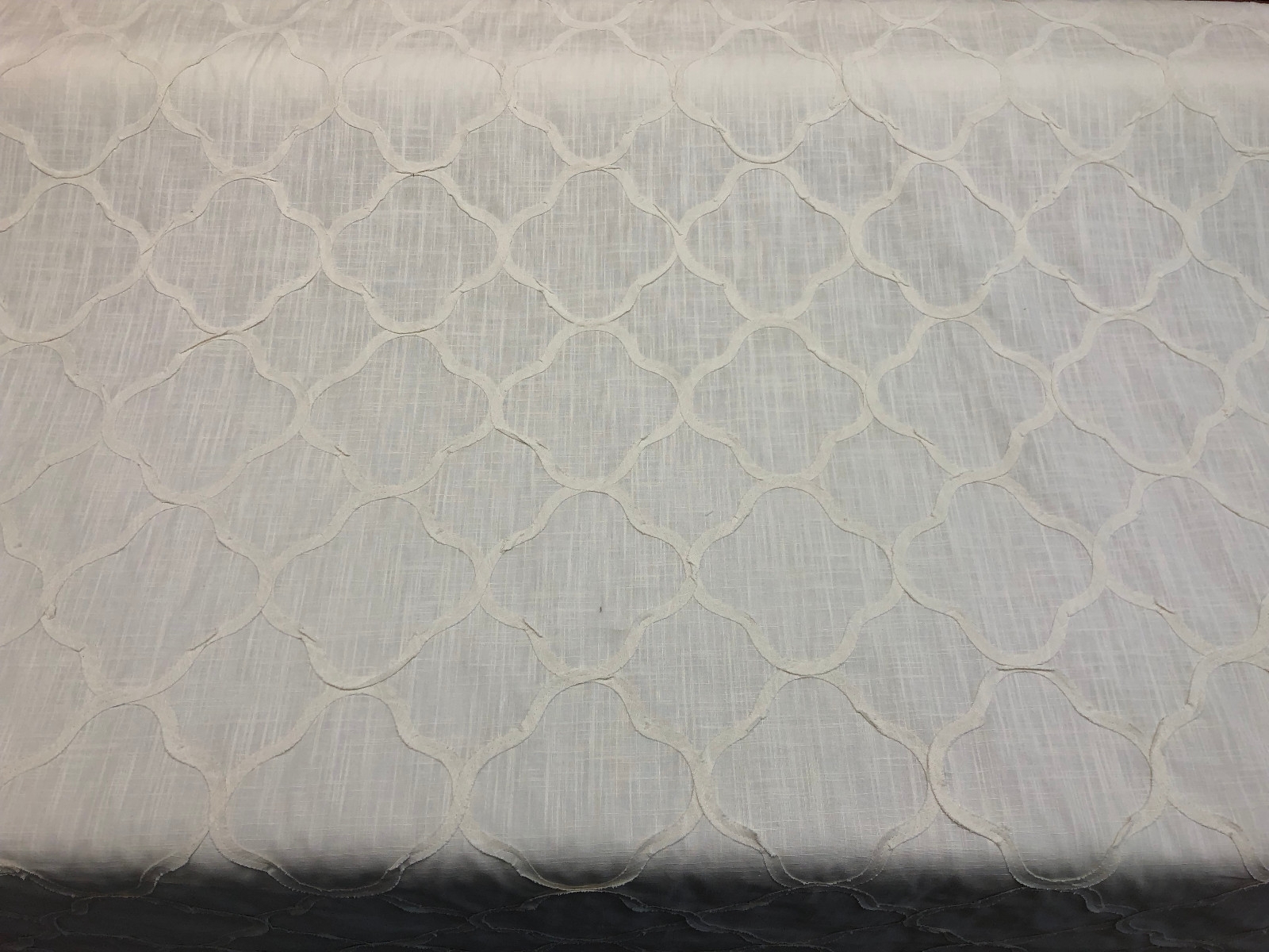 Grace Fog Emblem Beige Polyester Embroidered Woven Fabric by the yard ...