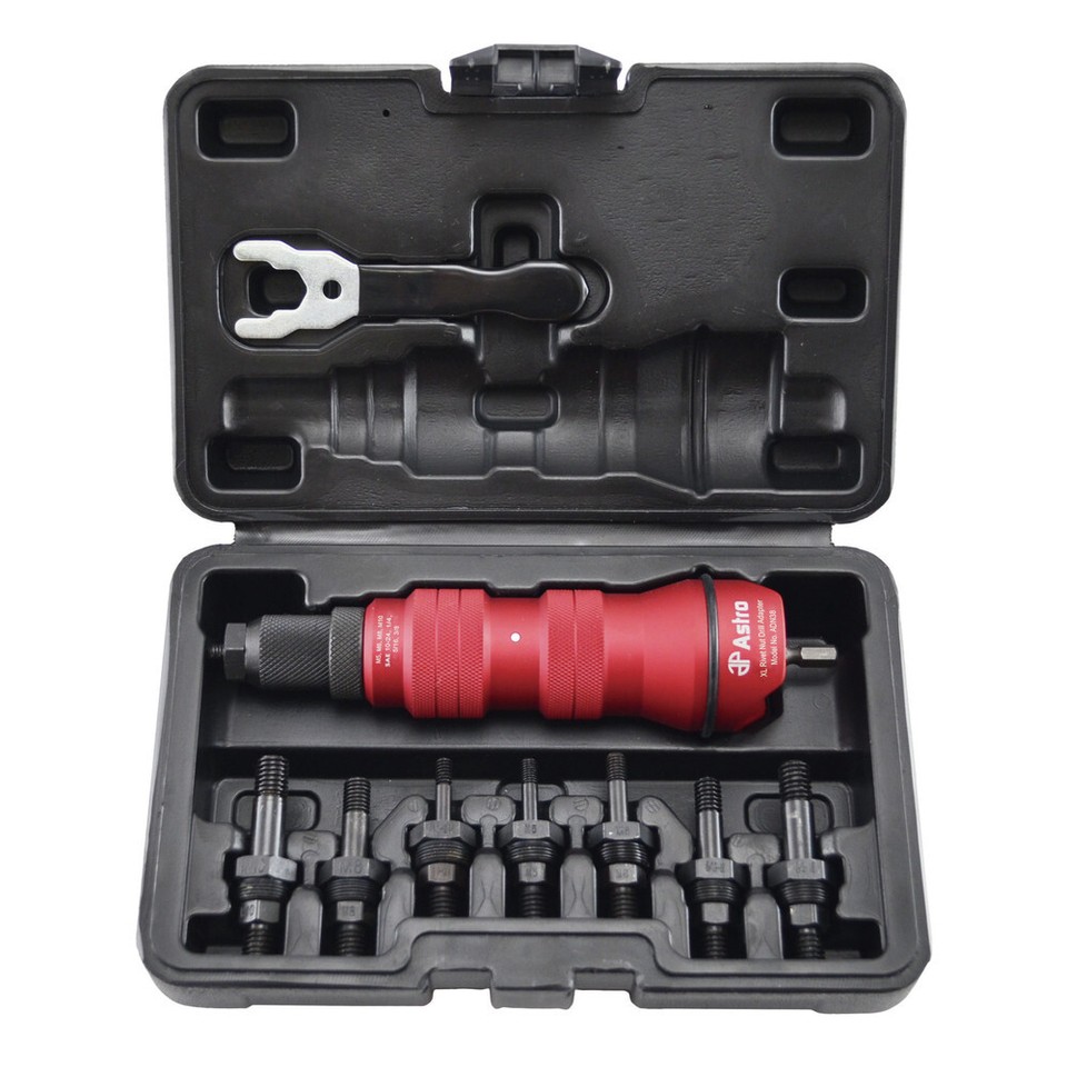 Astro Pneumatic ADN38 3/8 in. Capacity XL Rivet Nut Drill Adapter Kit ...
