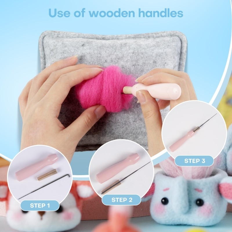 Needle Felting Kits Needle Felting Set DIY Wool Felt Materials Craft ...