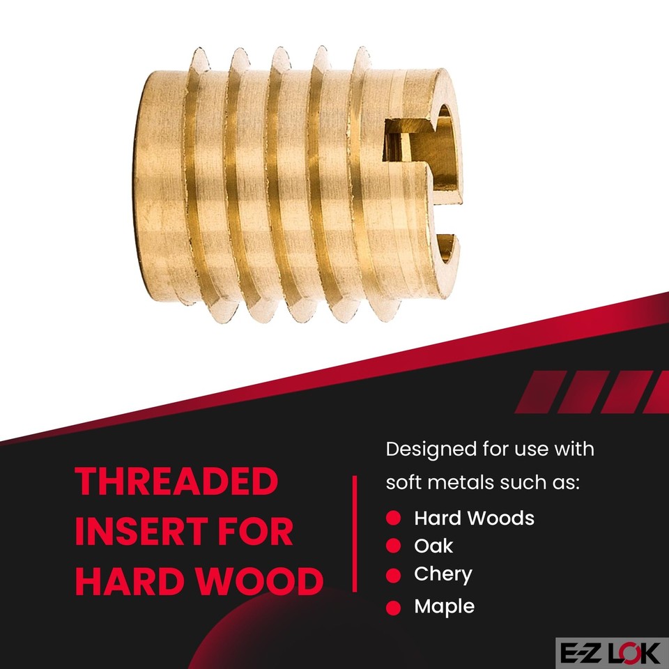Knife Threaded Insert for Hard-Wood Brass Thread Inserts 5/16-18 ...