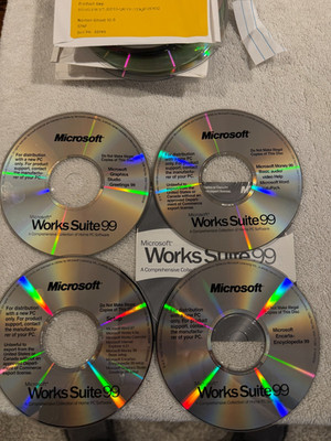 Microsoft Works Suite 99 Four Disc Set with Booklet - NO PRODUCT KEY ...