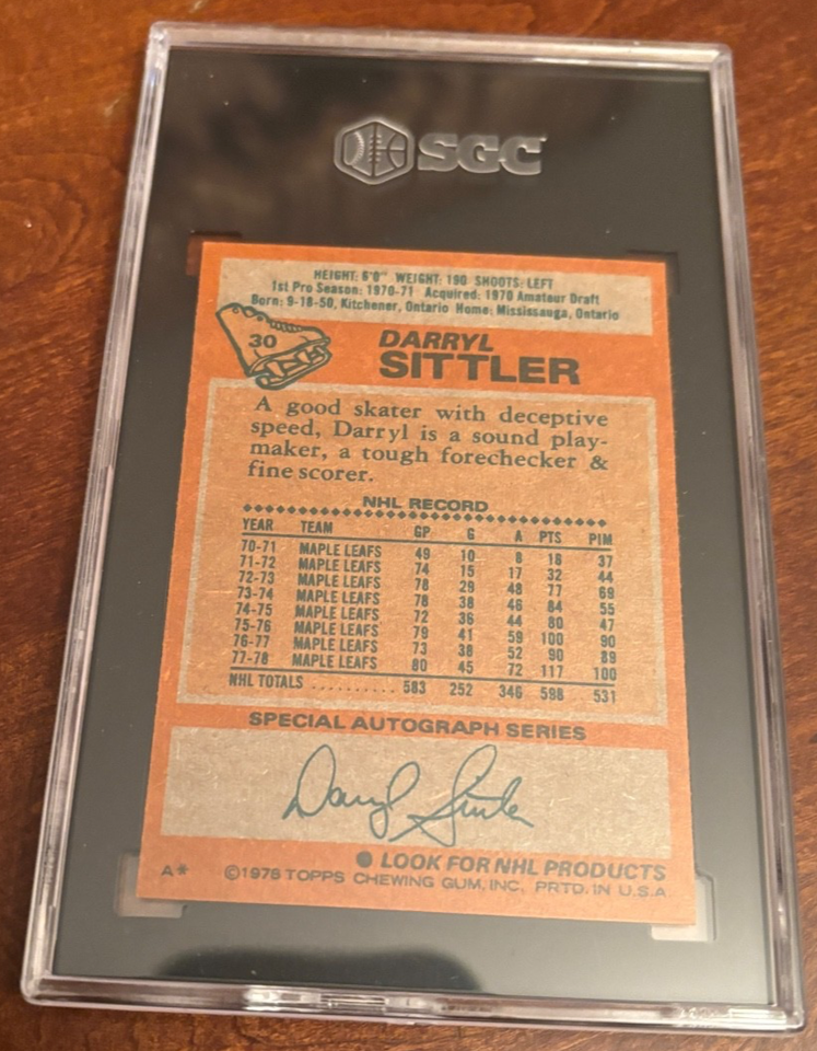 1978/79 TOPPS HOCKEY #30 DARRYL SITTLER TORONTO MAPLE LEAFS ALL-STAR | eBay