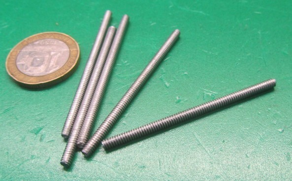 Aluminum 6061 T6 Threaded Stud, RH, 4-40 x 2.00" Long, Pkg of 50 Units ...
