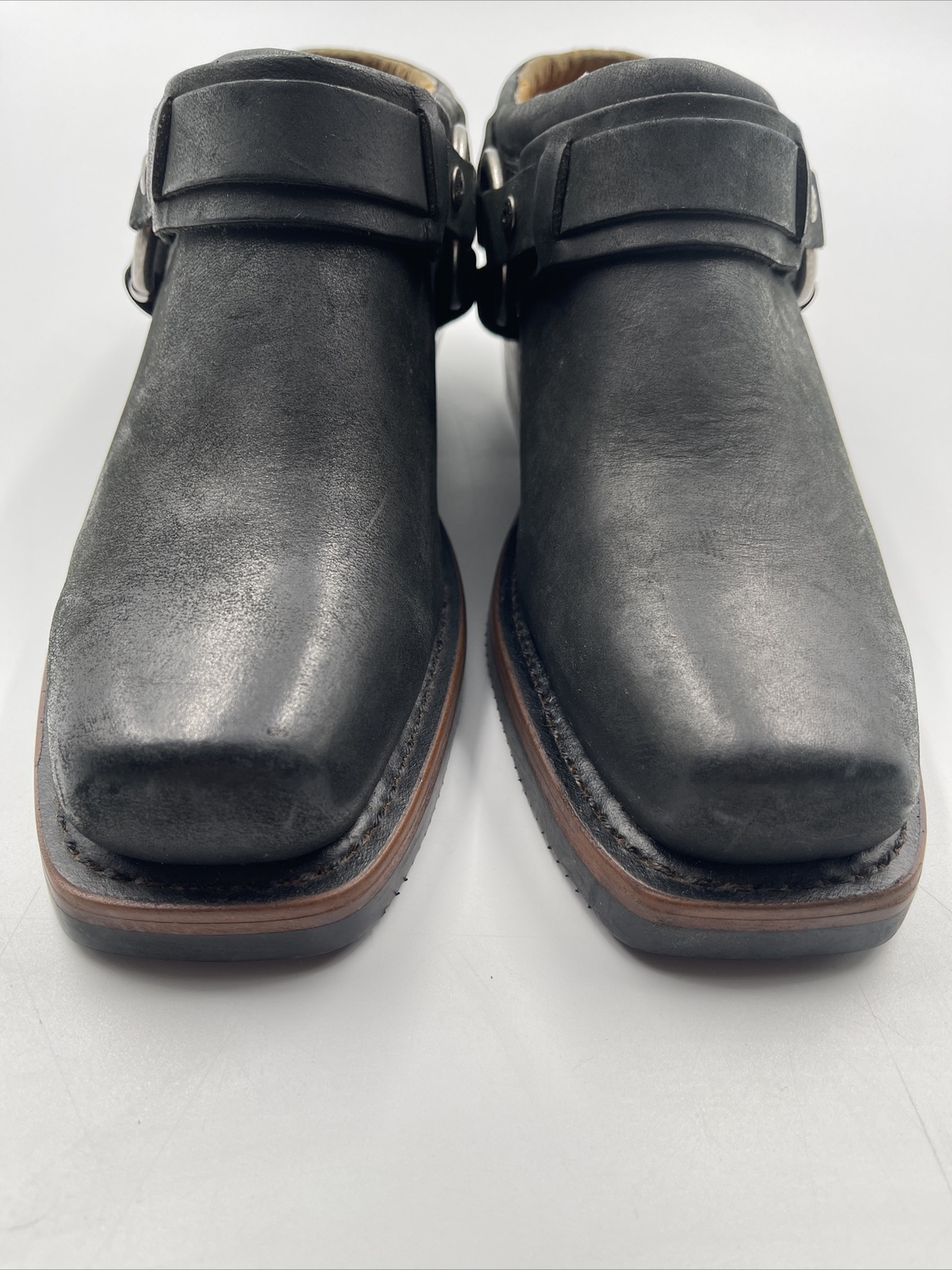 HARLEY DAVIDSON HARNESS MULES BLACK LEATHER Slip On A… - Gem