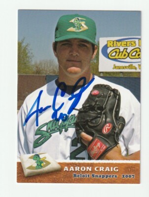 Aaron Craig Signed 2007 Grandstand Beloit Snappers Card Auto Autograph ...