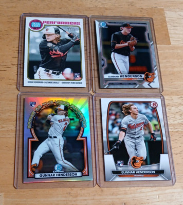 Gunner Henderson Orioles LOT 4) ROOKIES/Refractor ROTY/CHROME /New AGE ...