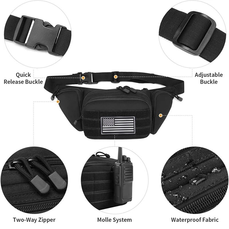 2 Pcs Concealed Carry Pistol Waist Pouch Tactical Fanny Pack Holster ...