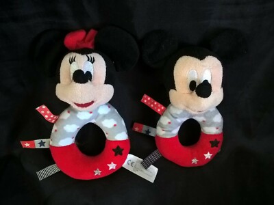 LOT DOUDOU HOCHET DISNEY NICOTOY MINNIE ET MICKEY ETOILE NUAGE ROUGE ...