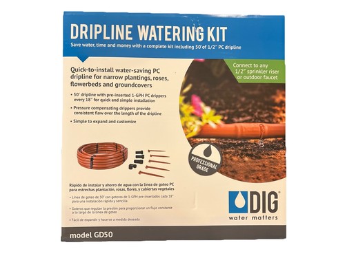 DIG Model GD50 Dripline Watering Kit Drip Irrigation System - 50ft, PC ...