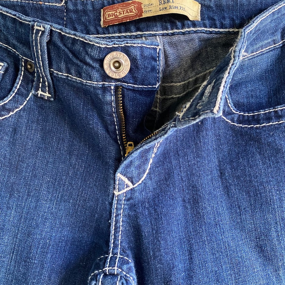 Big Star REMY Jeans sz 27L Actual 30x29" Boot Cut Low Rise Dark Wash ...