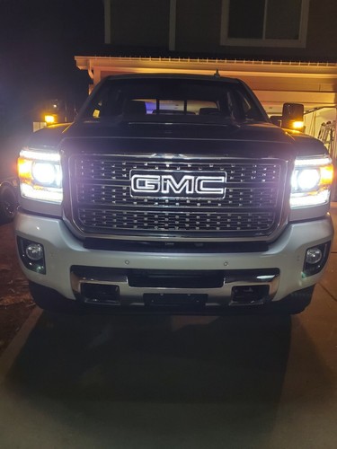 2019-2022 GMC Sierra Illuminated Front Grille Emblem 84741559 Black OEM ...