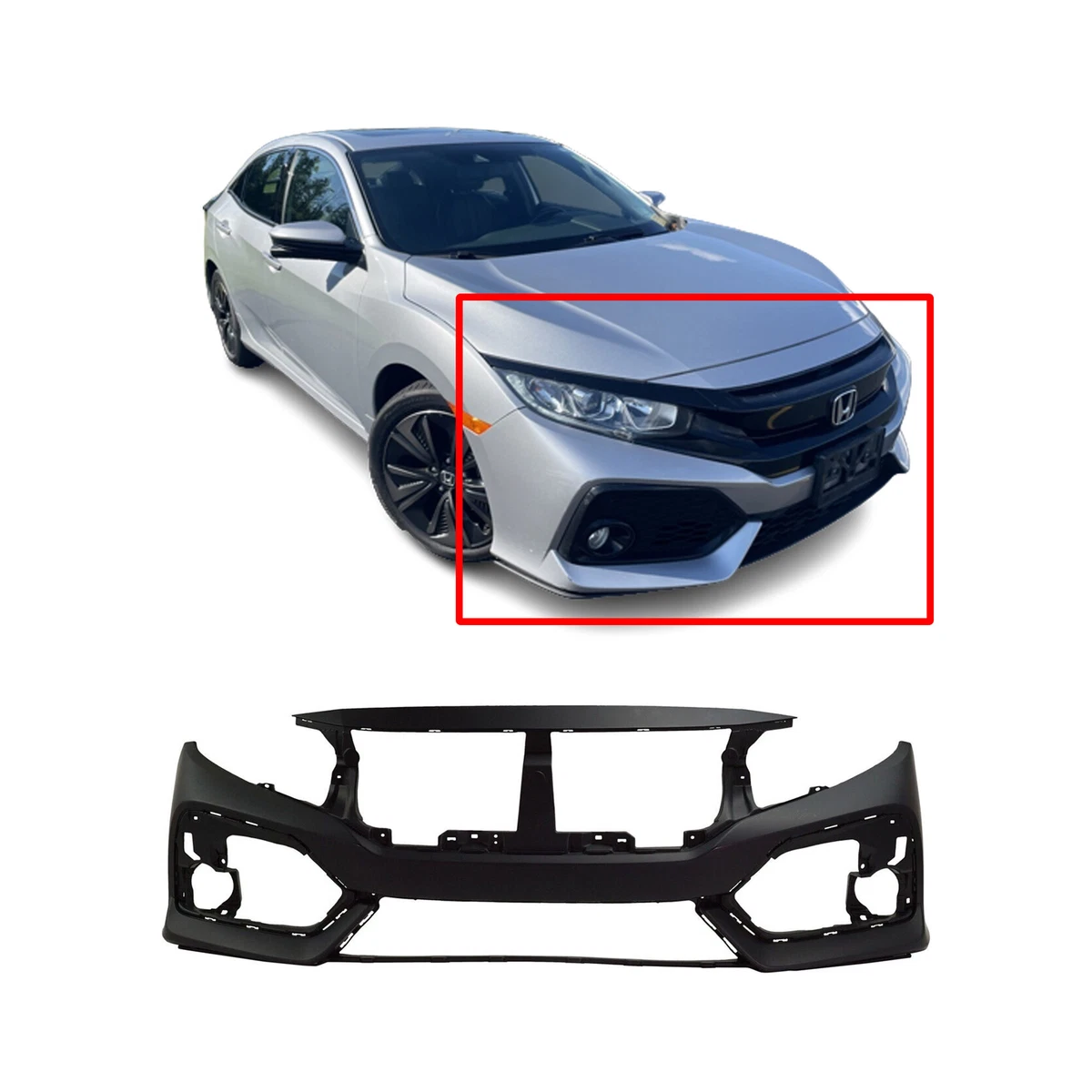 Front Bumper Cover For 2019-2021 Honda Replacement, 58% OFF