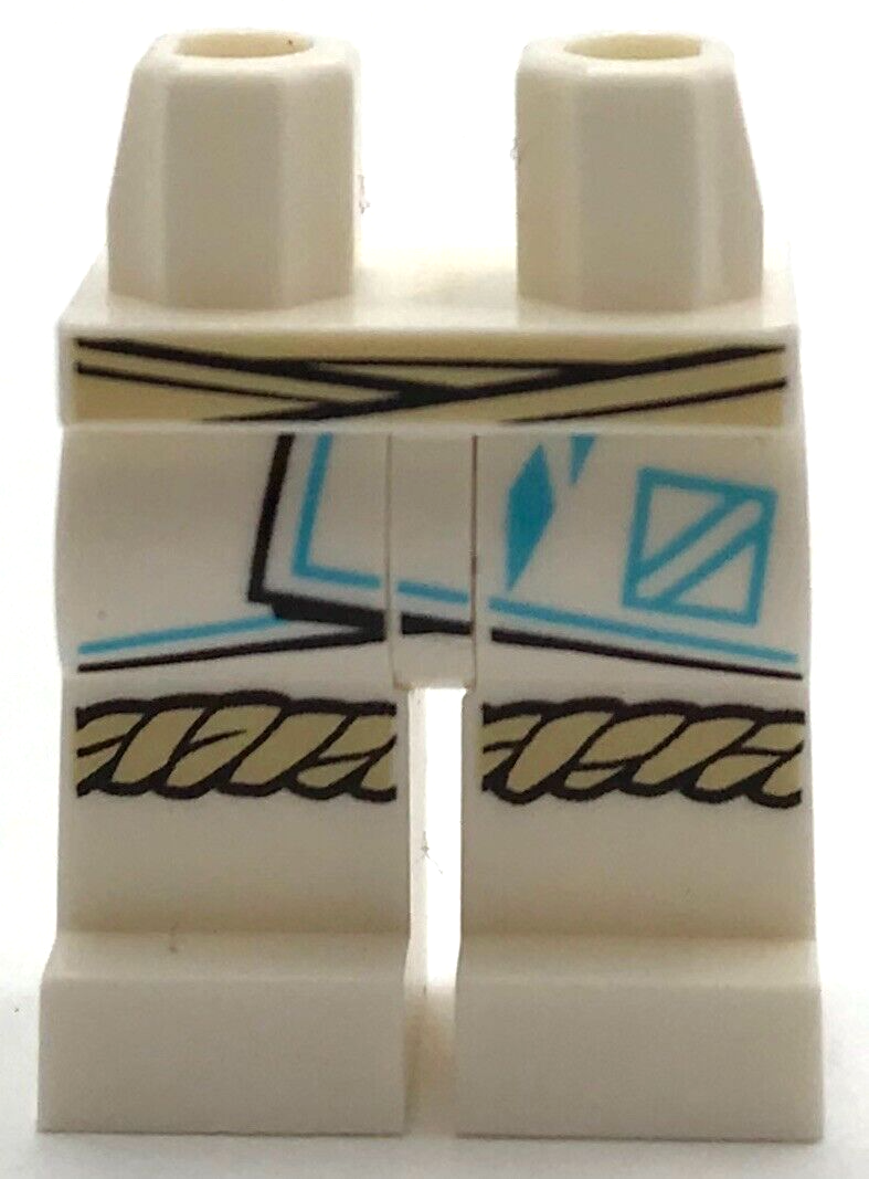 Lego New White Minifig Legs w/ Tan Sash Knee Wrap Robe Ends w/ Medium ...
