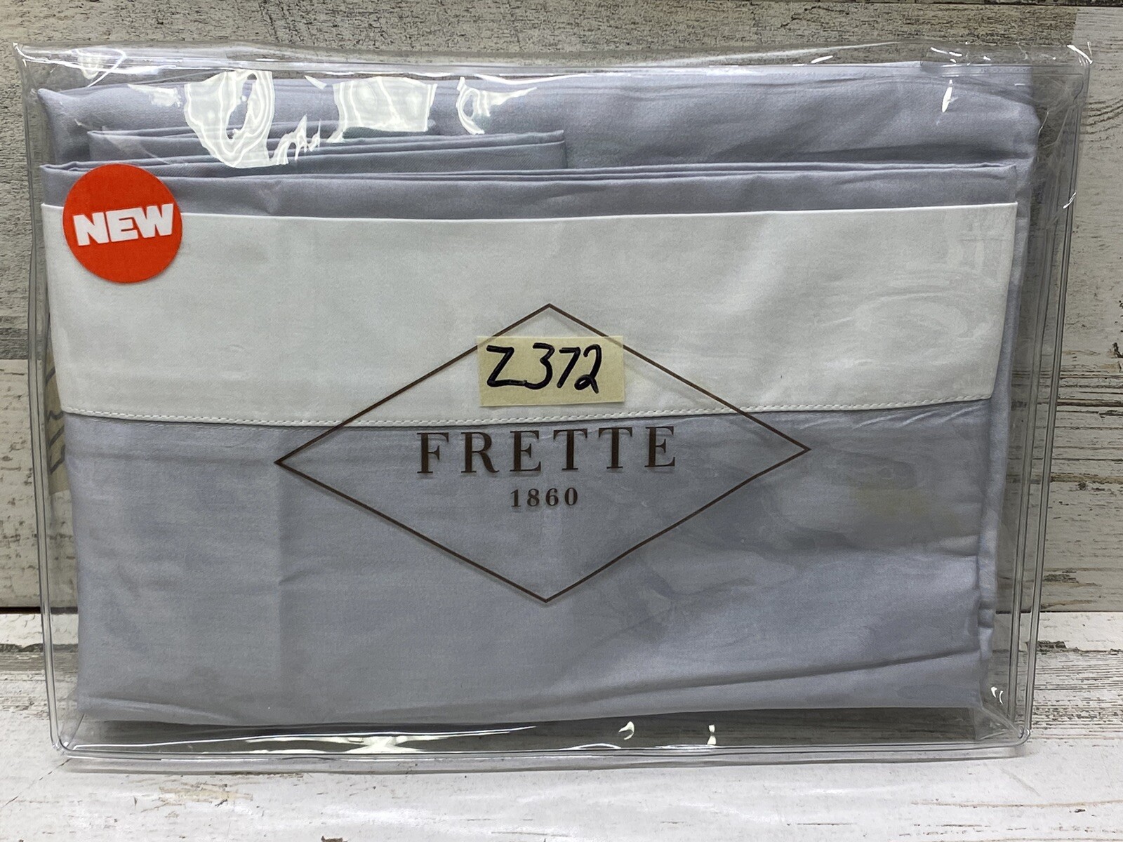 Frette Bold (1) Euro Sham 26x26” Milk / Light Sky Blue New | eBay