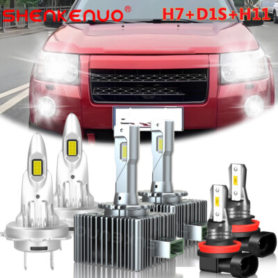 For Land Rover LR2 LR3 2008-2010 HID 6× LED Headlight Bulbs Hi/Lo+Fog ...