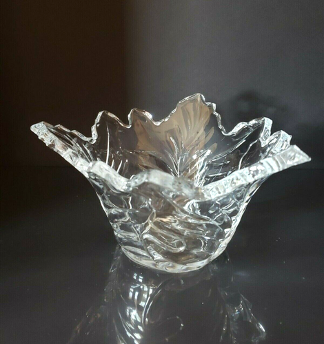 Teleflora (Lead Crystal) Maple Leaf Bowl With Flared Rim 4½" Tall | eBay