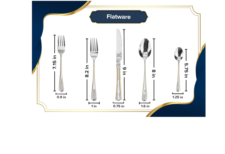 72-Piece Two Tone Gold Venezia Design Flatware Set Gift Box, With ...