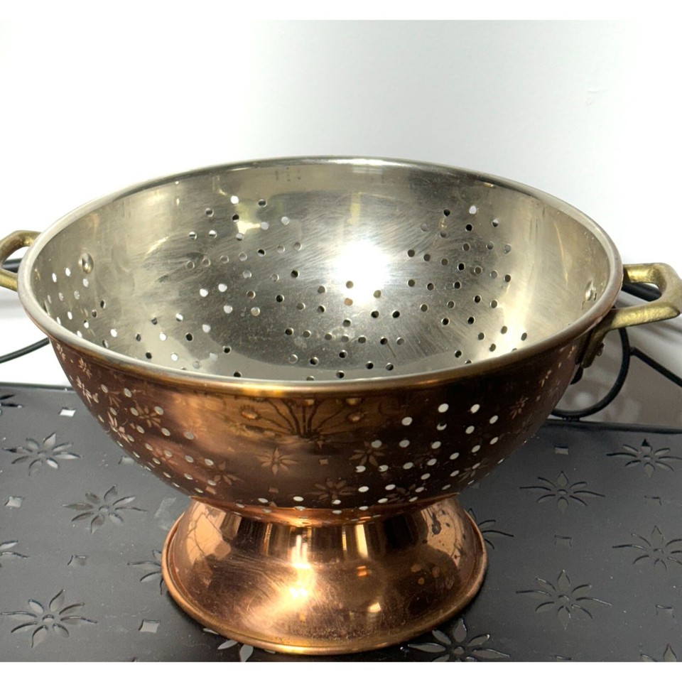 Vintage ODI Korea Brass/Copper Kitchen Strainer Colander | eBay