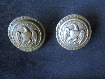 1860's Civil War Period Eagle & Stars Coin Silver Bridal Rosettes ...