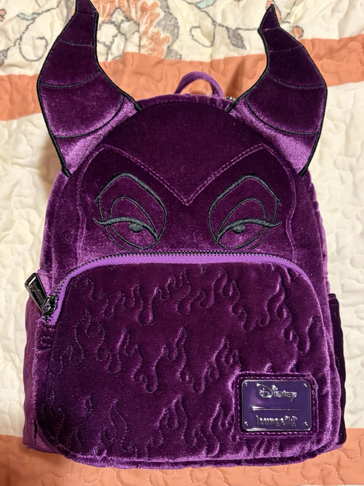 Disney Maleficent Purple Velvet Loungefly Backpack NWT Sleeping Beauty ...