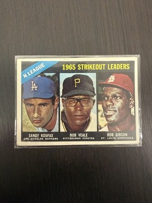 1966 Topps - League Leaders Bob Gibson, Sandy Koufax, Bob Veale | eBay