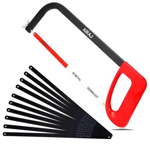12 In High-Tension Hacksaw with 24 TPI Bi-metal Blade and 10 Spare ...