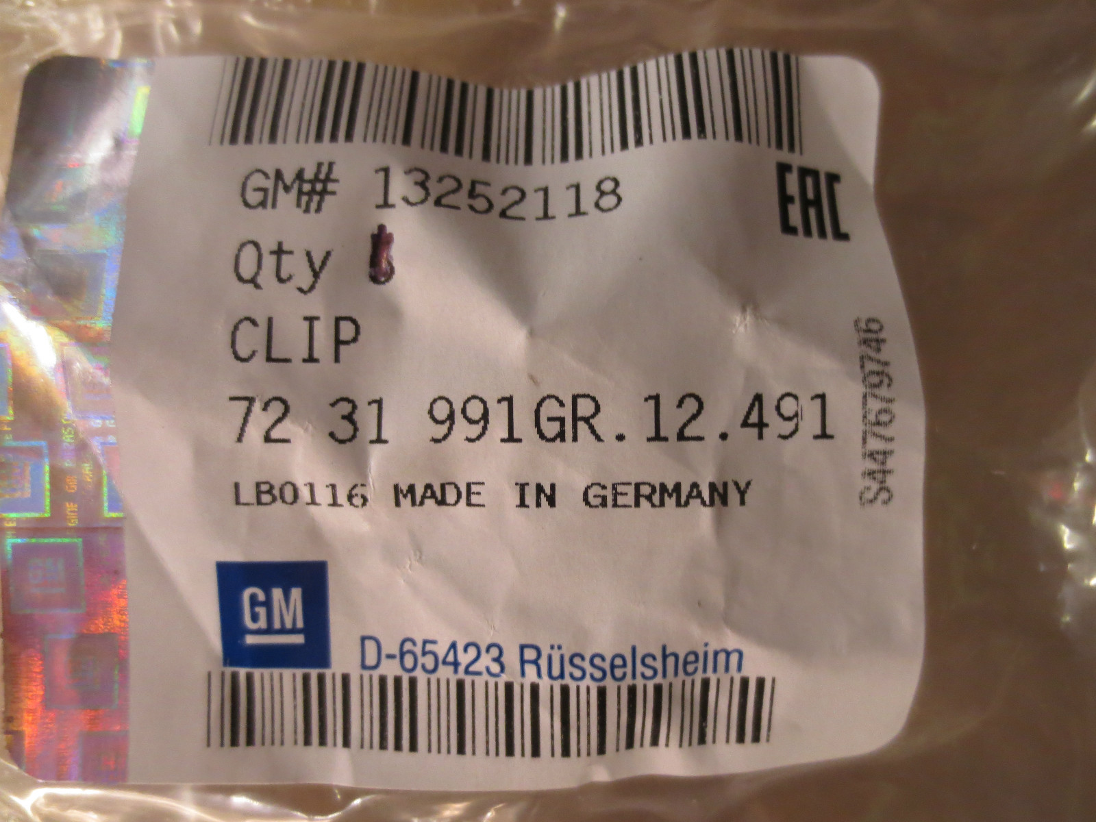 Vauxhall Opel Chrysler 13mm Trim Clip Blue Part No 13252118 | eBay