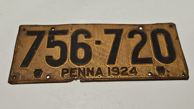 Vintage 1924 Penna Pennsylvania License Plate 756 720 | eBay