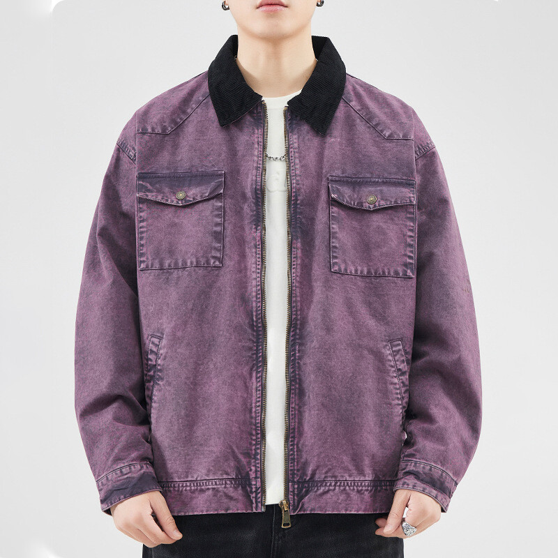 Japanese Fashion Mens Overall Jacket Zipper Work Coat Retro Punk Casual ...