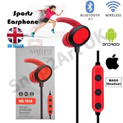 WIRELESS SPORTS MS-101A Stereo Wireless Headset - Bass Headset | eBay UK
