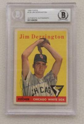 1958 TOPPS JIM DERRINGTON #129 WHITE SOX SIGNED CARD BECKETT AUTH AUTO ...