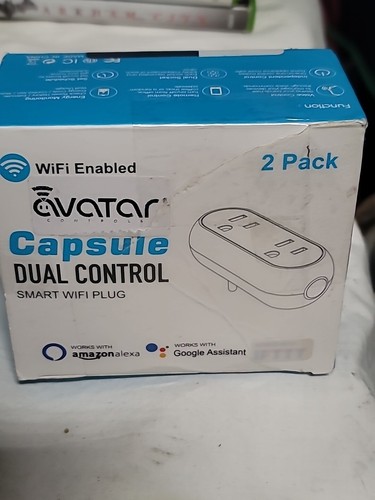 2 Pack Avatar Controls Capsule Smart Wi-Fi Plugs Dual Outlets Works W ...