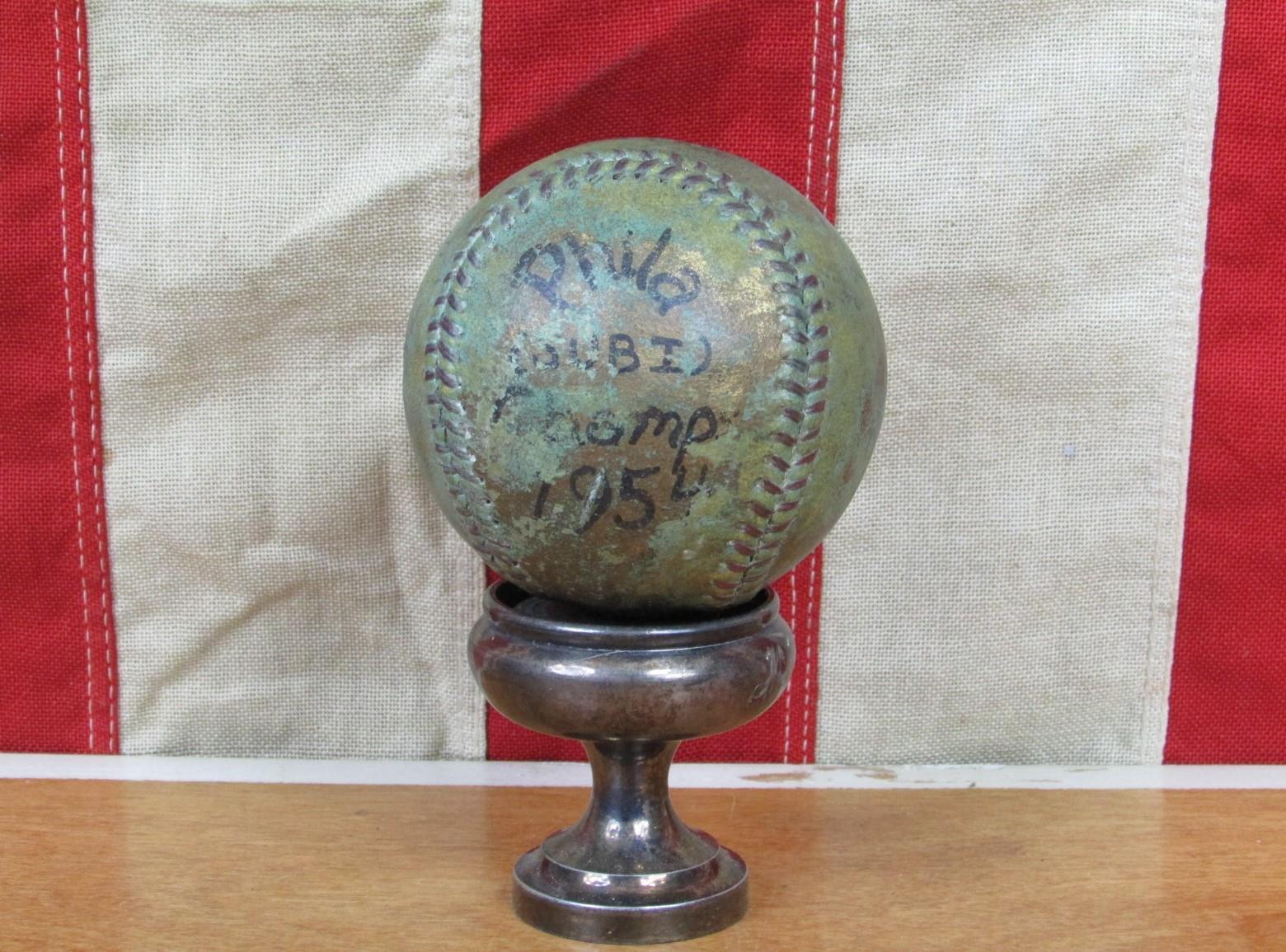 Vintage 1954 Upper Darby HS Baseball Champs Trophy Ball Handpainted ...