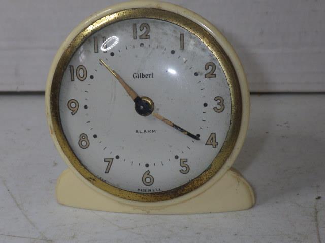 Vintage Gilbert Alarm Ivory Plastic Alarm Clock Old As Is | eBay